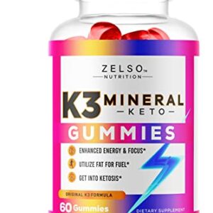 ZELSO K3 Mineral Keto Gummies Nutrition, The Original K3 Keto ACV Formula Pills Now in Gummy, Advanced Vitamins Plus Multivitamin, Men & Women Emily, 30 Day Supply