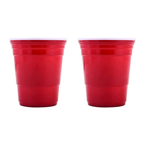 Red Cup Living Reusable Red Plastic Cups, 18 oz Cup - Set of 2 ,Party Cups