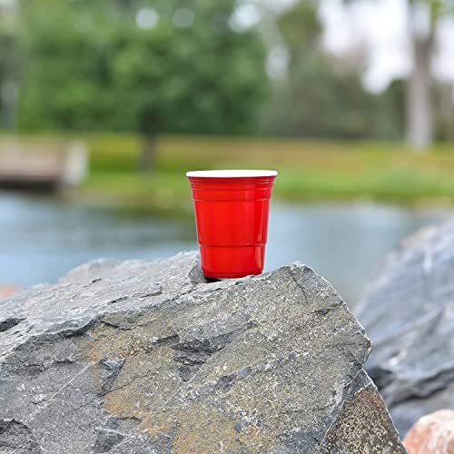 Red Cup Living Reusable Red Plastic Cups, 18 oz Cup - Set of 2 ,Party Cups