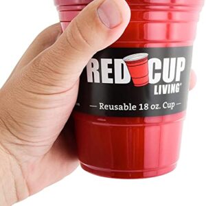 Red Cup Living Reusable Red Plastic Cups, 18 oz Cup - Set of 2 ,Party Cups