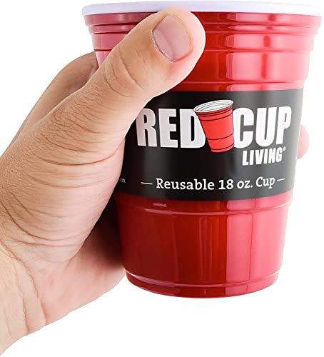 Red Cup Living Reusable Red Plastic Cups, 18 oz Cup - Set of 2 ,Party Cups