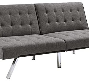 Signature Design by Ashley Sivley Modern Tufted Flip Flop Futon Sofa Bed, Dark Gray