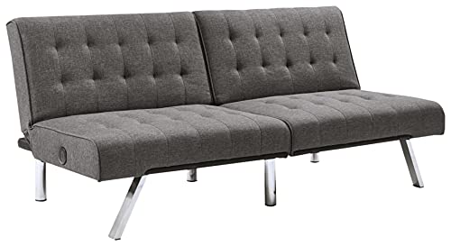 Signature Design by Ashley Sivley Modern Tufted Flip Flop Futon Sofa Bed, Dark Gray