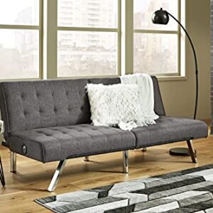 Signature Design by Ashley Sivley Modern Tufted Flip Flop Futon Sofa Bed, Dark Gray