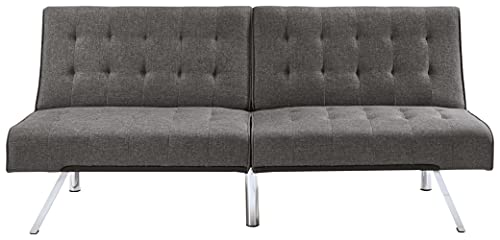 Signature Design by Ashley Sivley Modern Tufted Flip Flop Futon Sofa Bed, Dark Gray