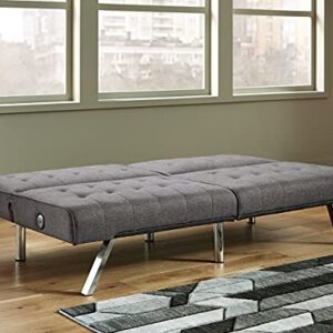 Signature Design by Ashley Sivley Modern Tufted Flip Flop Futon Sofa Bed, Dark Gray