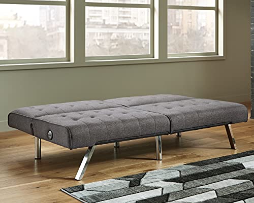 Signature Design by Ashley Sivley Modern Tufted Flip Flop Futon Sofa Bed, Dark Gray