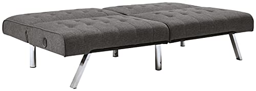 Signature Design by Ashley Sivley Modern Tufted Flip Flop Futon Sofa Bed, Dark Gray