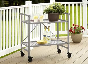 cosco indoor/outdoor serving cart, folding, silver