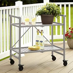 Cosco Indoor/Outdoor Serving Cart, Folding, Silver