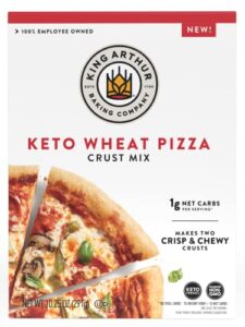 king arthur baking keto pizza crust mix, 1g net carbs per serving, low carb & keto friendly, 10.25 oz