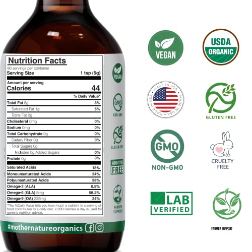 Organic Black Seed Oil Liquid 16 oz - Cold Pressed, Unrefined, Vegan Nigella Sativa Oil with High TQ & Omega 3 6 9 for Hair Growth, Skin Care, Joints Health, Boost Immune Defense & Overall Wellness