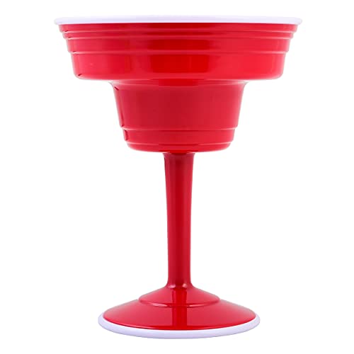 Red Cup Living Plastic Margarita Glasses, 15 oz Large Margarita Glasses | Red Cup Style Margarita Cups, BPA Free Giant Margarita Glass, Dishwasher Safe Drink Glasses | Perfect for Patio Parties, BBQ and Camping - Set of 1 ,Party Cups