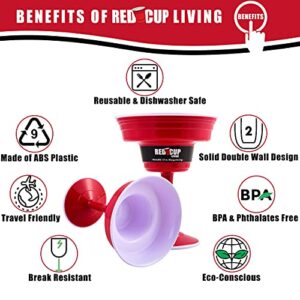 Red Cup Living Plastic Margarita Glasses, 15 oz Large Margarita Glasses | Red Cup Style Margarita Cups, BPA Free Giant Margarita Glass, Dishwasher Safe Drink Glasses | Perfect for Patio Parties, BBQ and Camping - Set of 1 ,Party Cups