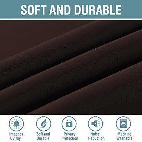 H.VERSAILTEX Premium Blackout Curtains for Living Room 84 Inches Length, Blackout Curtains for Bedroom Thermal Insulated Drapes - Chocolate Brown， 1 Panel