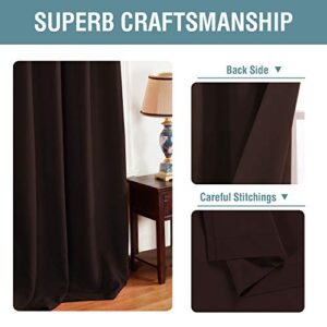 H.VERSAILTEX Premium Blackout Curtains for Living Room 84 Inches Length, Blackout Curtains for Bedroom Thermal Insulated Drapes - Chocolate Brown， 1 Panel