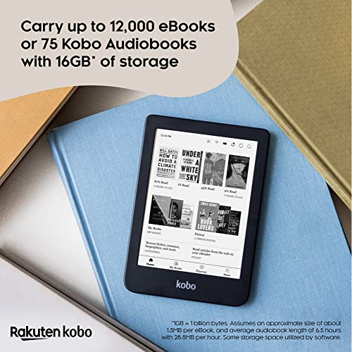 Kobo Clara 2E | eReader | Glare-Free 6” HD Touchscreen | ComfortLight PRO Blue Light Reduction | Adjustable Brightness | WiFi | 16GB of Storage | Carta E Ink Technology | Waterproof