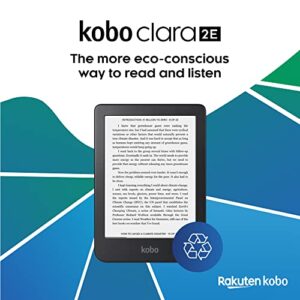 Kobo Clara 2E | eReader | Glare-Free 6” HD Touchscreen | ComfortLight PRO Blue Light Reduction | Adjustable Brightness | WiFi | 16GB of Storage | Carta E Ink Technology | Waterproof