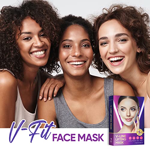 Ashania Double Chin Reducer V Line Lifting Face Mask Double Chin Eliminator Slimming Face Lift Strap Double Chin Skin Care 7 Piece