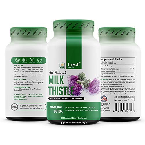 Milk Thistle Organic - 120 Servings of 2000mg - Strong – 4 Month Supply – CCOF Organic - Silymarin Thisilyn Seed Standardized Extract 4:1 Capsules - Made in The USA