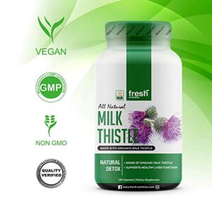 Milk Thistle Organic - 120 Servings of 2000mg - Strong – 4 Month Supply – CCOF Organic - Silymarin Thisilyn Seed Standardized Extract 4:1 Capsules - Made in The USA