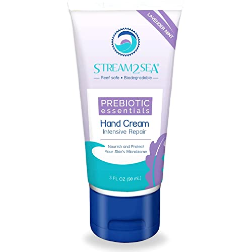 Lavender Mint Prebiotic Intensive Repair Hand Cream | Hydrate, Protect & Moisturize Daily with Antioxidant Rich Reef Safe Natural and Paraben Free Moisturizing Hand Cream | 3 Fl oz by Stream2Sea