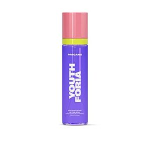 youthforia pregame setting spray, daily skin moisturizing mist, extends wear of makeup & creates a soft-radiant finish, vegan & cruelty-free