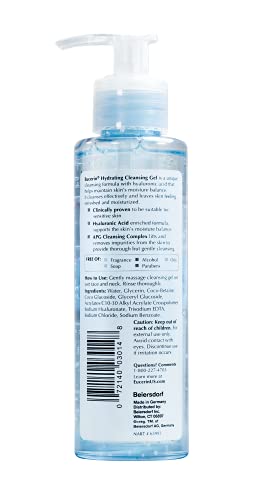 Eucerin Hydrating Cleansing Gel, Daily Facial Cleanser Formulated with Hyaluronic Acid, 6.8 Fl Oz