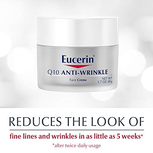 Eucerin Q10 Anti-Wrinkle Face Cream, Unscented Face Cream for Sensitive Skin, 1.7 Oz Jar