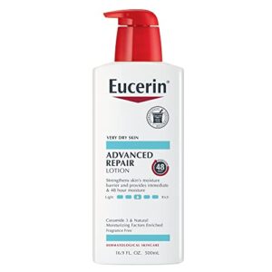 eucerin advanced repair body lotion, unscented body lotion for dry skin, 16.9 fl oz pump bottle