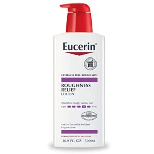 eucerin roughness relief body lotion, unscented body lotion for dry skin, 16.9 fl oz pump bottle