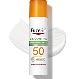 Eucerin Sun Oil Control SPF 50 Face Sunscreen Lotion with Oil Absorbing Minerals, 2.5 Fl Oz Bottle