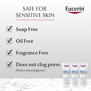 Eucerin Redness Relief Cleansing Gel - Fragrance Free, Gently Cleanses Sensitive Skin - 6.8 fl. oz. Tube (Pack of 3)