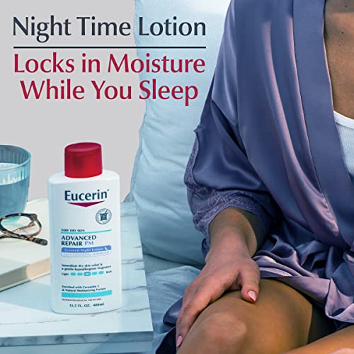 Eucerin Advanced Repair Night Lotion, 48 Hour Moisturizing Body Lotion for Dry Skin, Paraben Free Body Lotion with a Hypoallergenic Soothing Scent, 13.5 Fl Oz Bottle