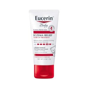 eucerin baby eczema relief flare-up treatment, baby eczema cream with colloidal oatmeal, 2 oz tube