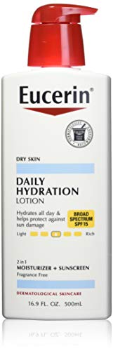 Eucerin Lotion Daily Hydration Dry Skin SPF 15 Suncreen Fragrance Free 16 9 fl oz 500 ml