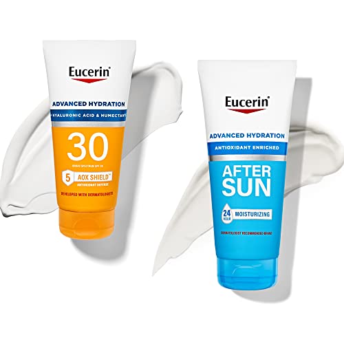 Eucerin Sun Advanced Hydration SPF 30 Sunscreen Lotion + Eucerin Advanced Hydration After Sun Lotion (5 fluid ounce sunscreen and 6.7 fluid ounce after sun lotion)