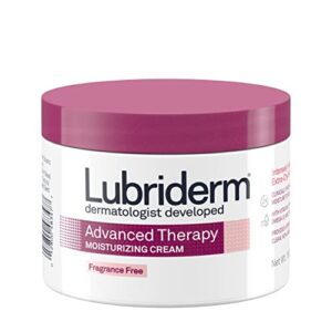 lubriderm advanced therapy fragrance-free moisturizing cream with vitamin e and pro-vitamin b5, intense hydration for extra dry skin, non-greasy formula, 16 fl. oz