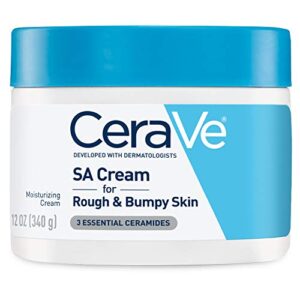 cerave moisturizing cream with salicylic acid | exfoliating body cream with lactic acid, hyaluronic acid, niacinamide, and ceramides | fragrance free & allergy tested | 12 ounce