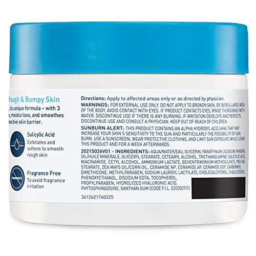 CeraVe Moisturizing Cream with Salicylic Acid | Exfoliating Body Cream with Lactic Acid, Hyaluronic Acid, Niacinamide, and Ceramides | Fragrance Free & Allergy Tested | 12 Ounce