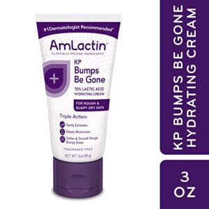 AmLactin KP Bumps Be Gone Hydrating Cream, Moisturizing Cream For Rough and Bumpy Dry Skin, 3 Oz Tube