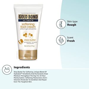 Gold Bond Softening Foot Cream 4 oz. With Shea Butter to Soften Rough & Dry Feet