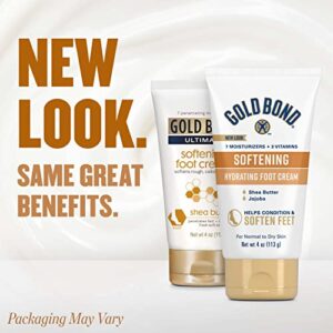 Gold Bond Softening Foot Cream 4 oz. With Shea Butter to Soften Rough & Dry Feet