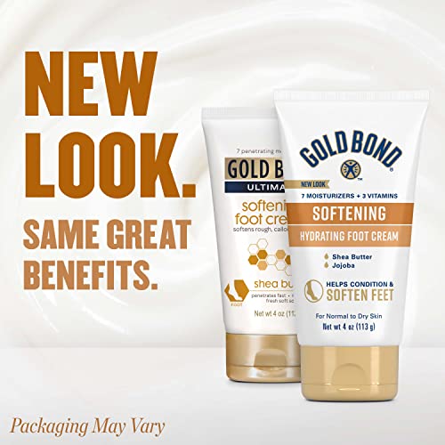 Gold Bond Softening Foot Cream 4 oz. With Shea Butter to Soften Rough & Dry Feet