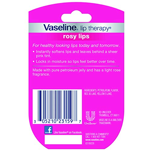 Vaseline Lip Therapy Lip Balm Mini, Rosy, 0.25 oz