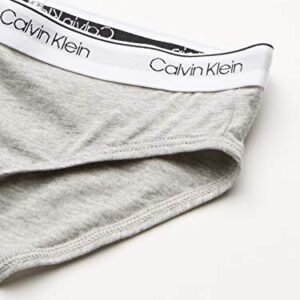 Calvin Klein Girls' Little Modern Cotton Bikini Panty, 3 Pack - Heather Grey, Classic White, Black, X-Large