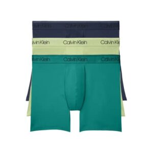 Calvin Klein Men's Micro Stretch 3-Pack Boxer Brief, Cobalt Sapphire, Spring, Distorted Blue, Medium