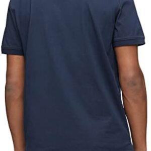 Calvin Klein Men's Smooth Cotton Monogram Logo Polo Shirt, Dark Sapphire, Large