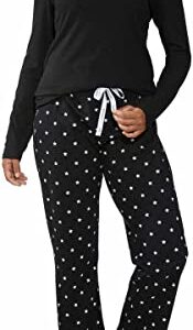 Calvin Klein Womens 2 Piece Fleece Pajama Set Black