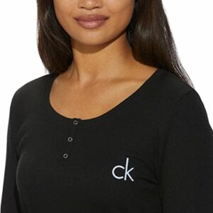 Calvin Klein Womens 2 Piece Fleece Pajama Set Black